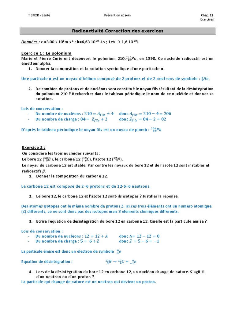 Chap.11 Exercices Correction | PDF