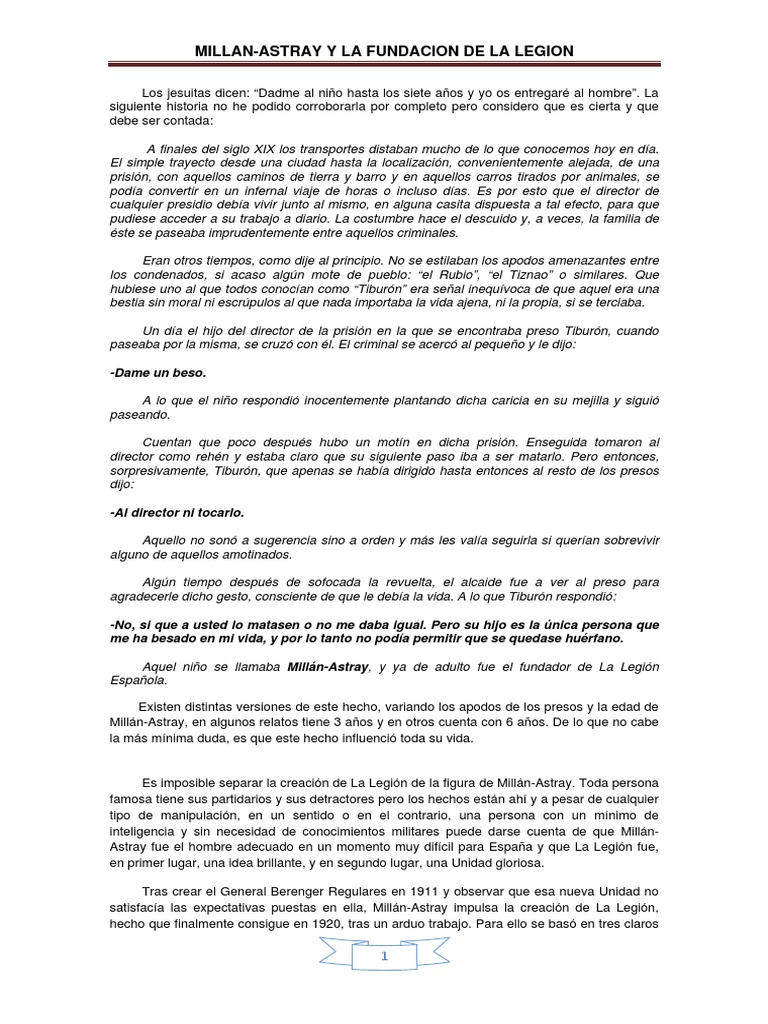 Millan Astray y La Fundacion de La Legion xACCESITx | PDF | Francisco ...
