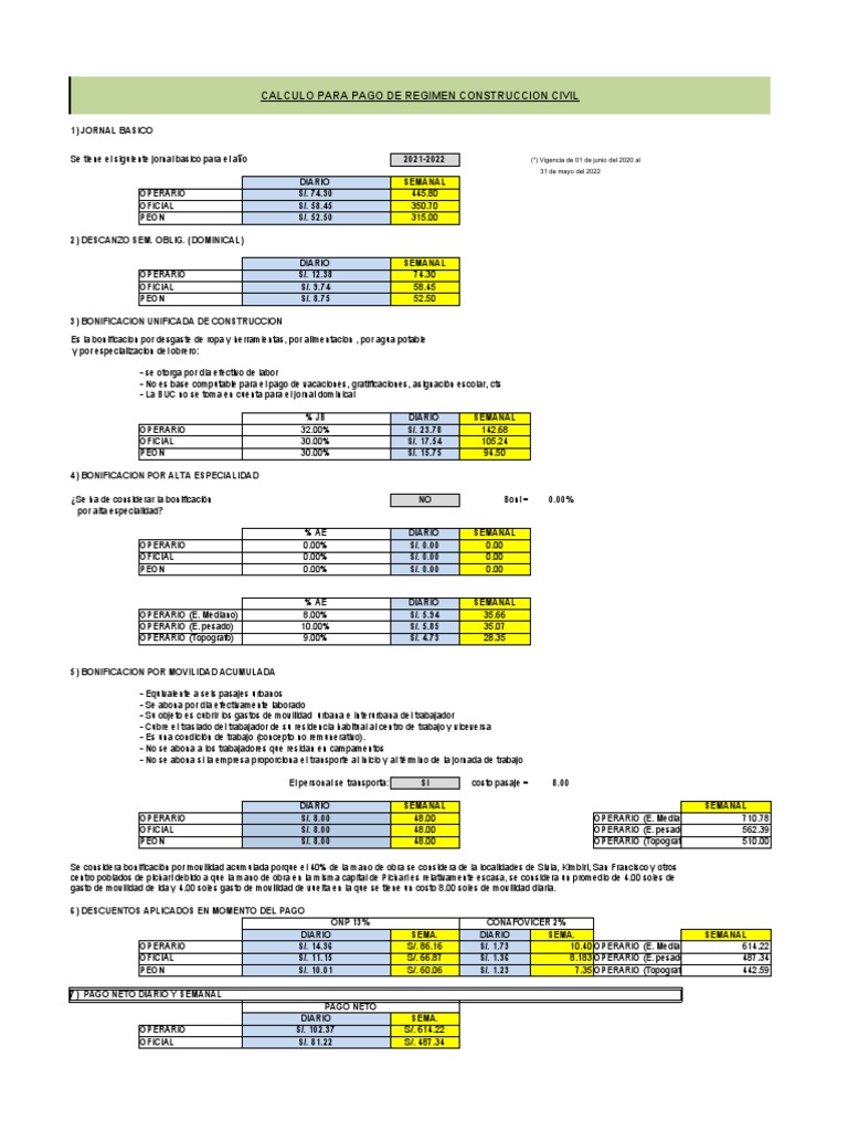 Calculo de Pago Regimen Construccion Civil 20220815 231014 981 | PDF