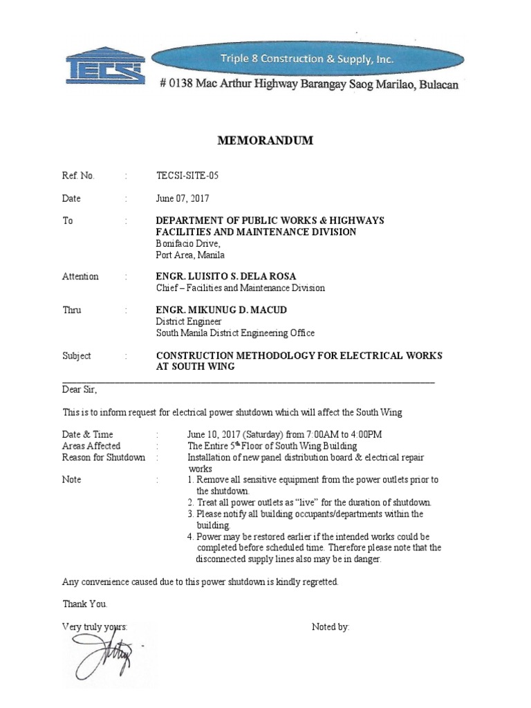 Memo - Electrical Methodology | PDF
