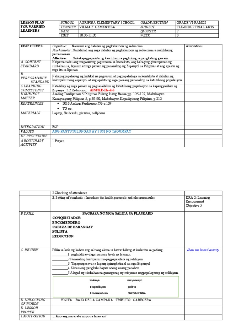 LESSON PLANMAY23in Vilma | PDF