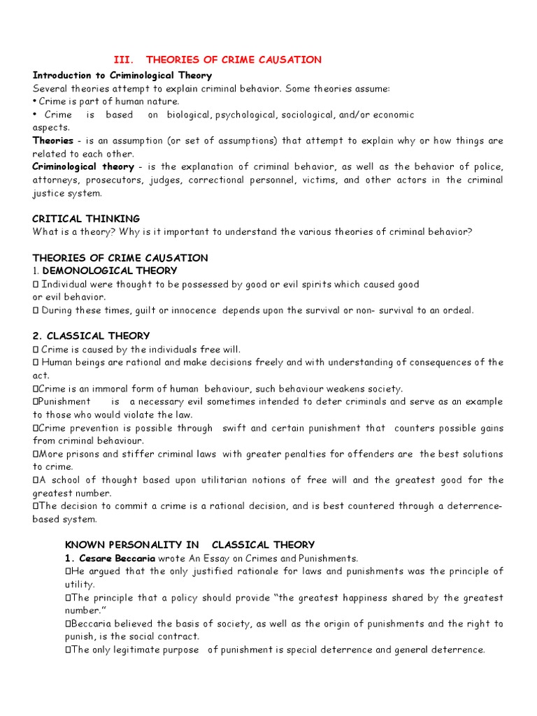 Theories of Crime Causation | PDF | Deviance (Sociology) | Criminology