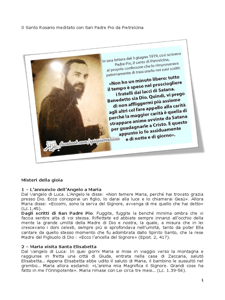 Il Santo Rosario Con San Padre Pio | PDF
