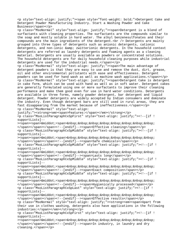 Starting a Detergent Powder and Cake Manufacturing Business: An Analysis of Market Trends ...