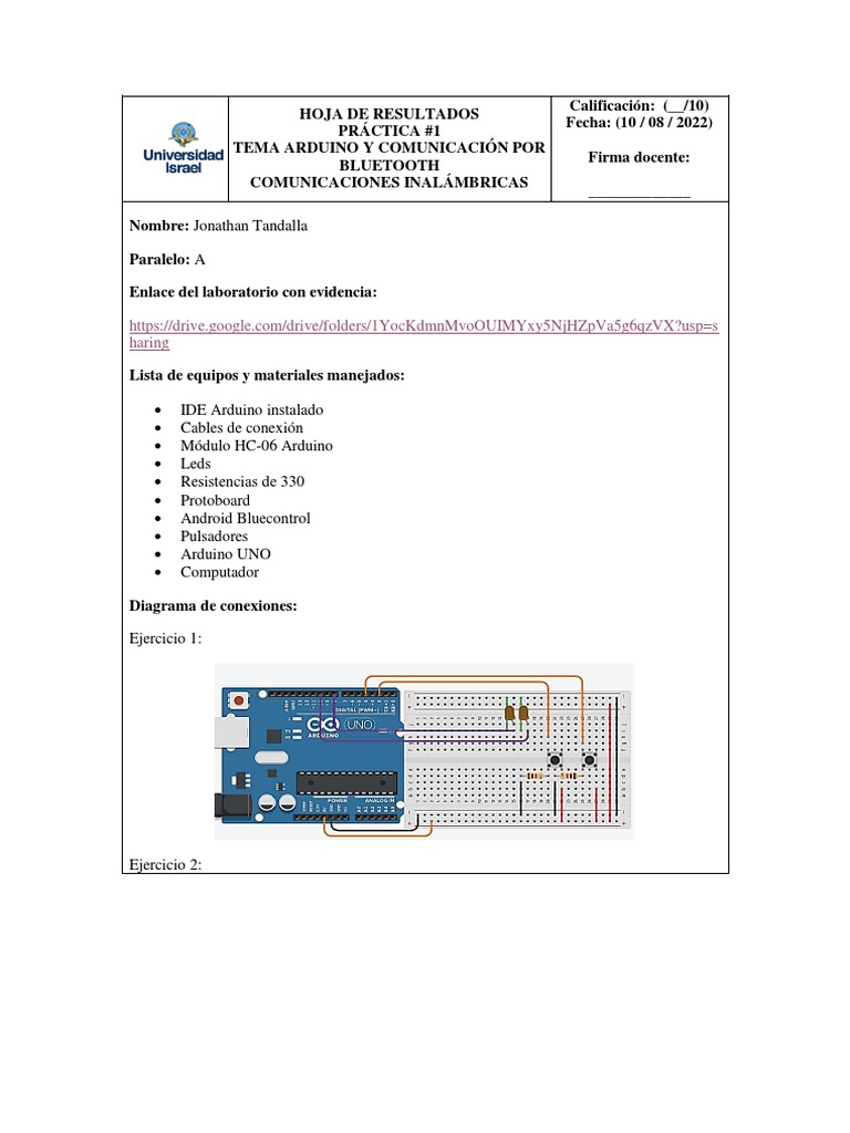 Laboratorio - 1 | PDF | Bluetooth | Diodo emisor de luz