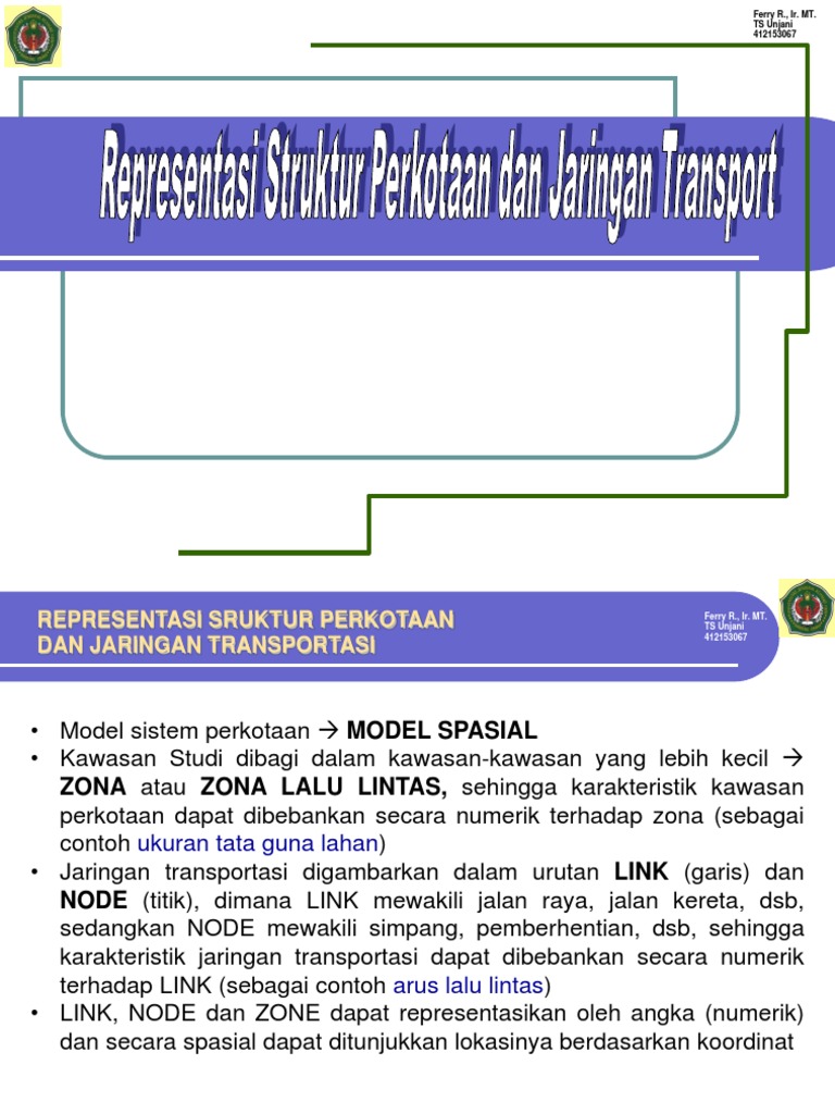 Representasi Struktur Perkotaan Dan Jaringan Transport DLM Model 2 | PDF