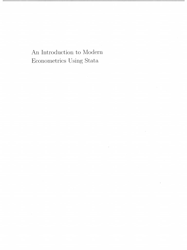 An Introduction To Modern Econometrics Using Stata by Christopher F. Baum | PDF