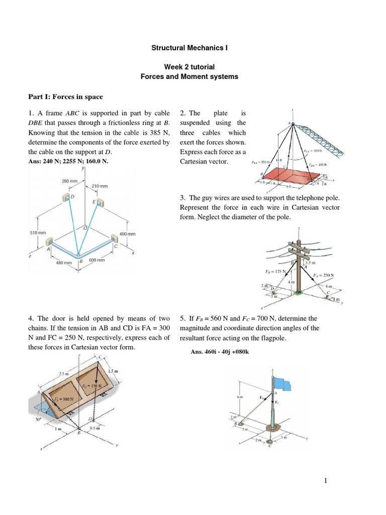 Tutorial 2 | PDF | Force | Euclidean Vector
