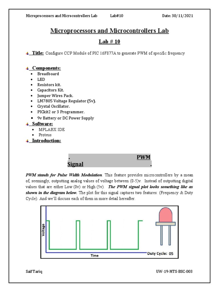 PIC PWM Lab | PDF | Information And Communications Technology | Computer Engineering