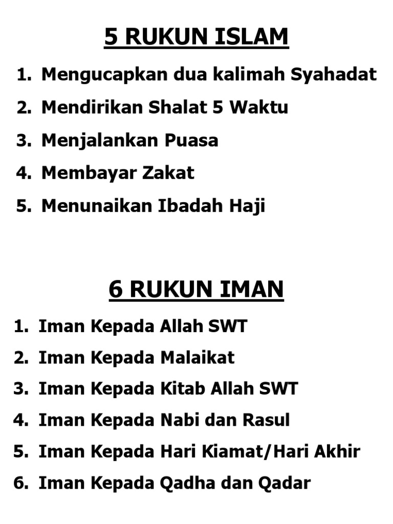 5 Rukun Islam | PDF