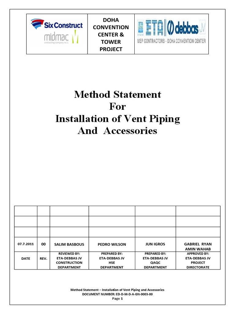 MS Vent Piping (07 7 11) | PDF | Pipe (Fluid Conveyance) | Soldering