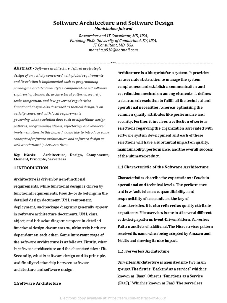 Software Architecture Pdf Component Based Software Engineering Software Architecture 6077