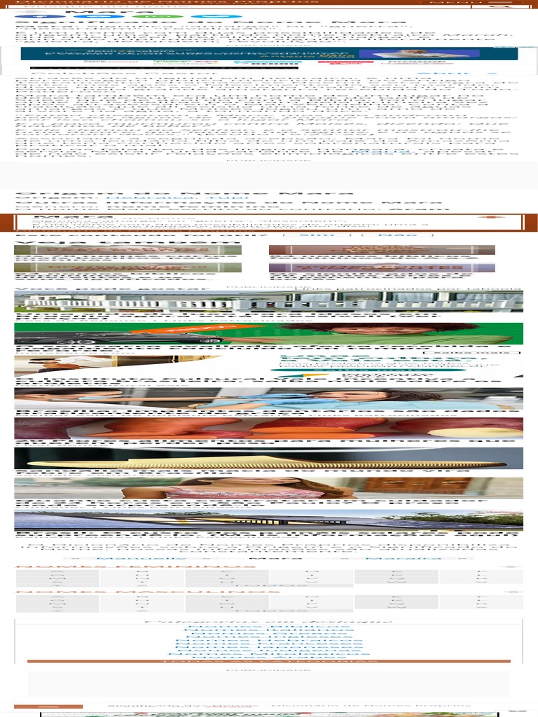 Significado Do Nome Mara - Dicionário de Nomes Próprios | PDF