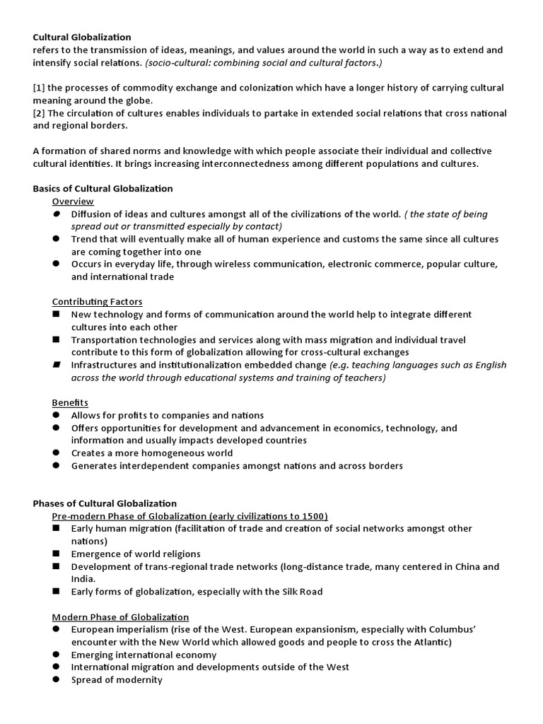 Cultural Globalization | PDF | Cultural Globalization | Globalization