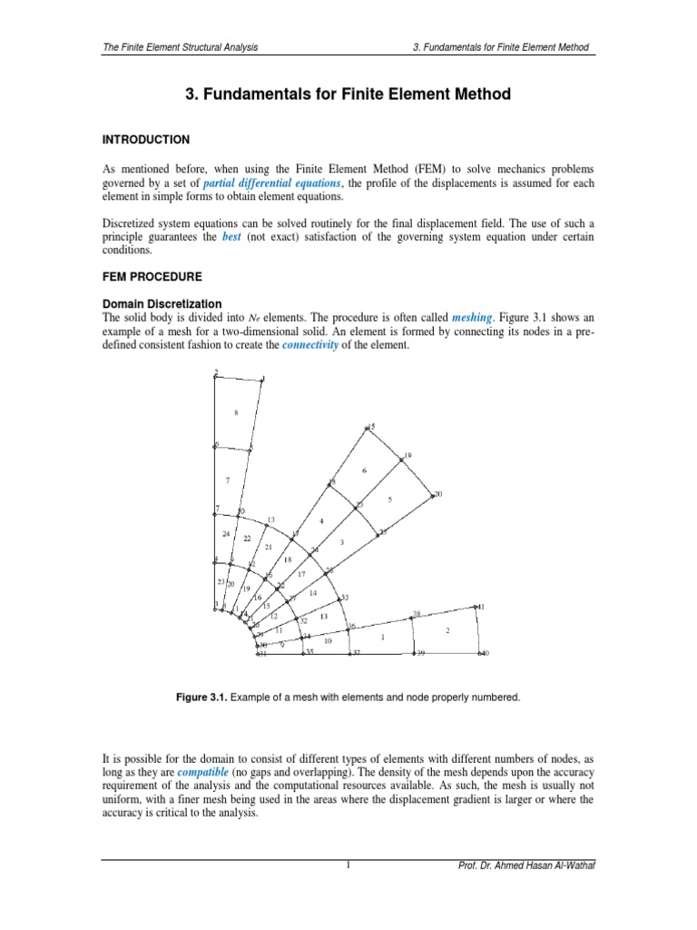 FEM Fundamentals and Procedures | PDF | Finite Element Method | Basis ...