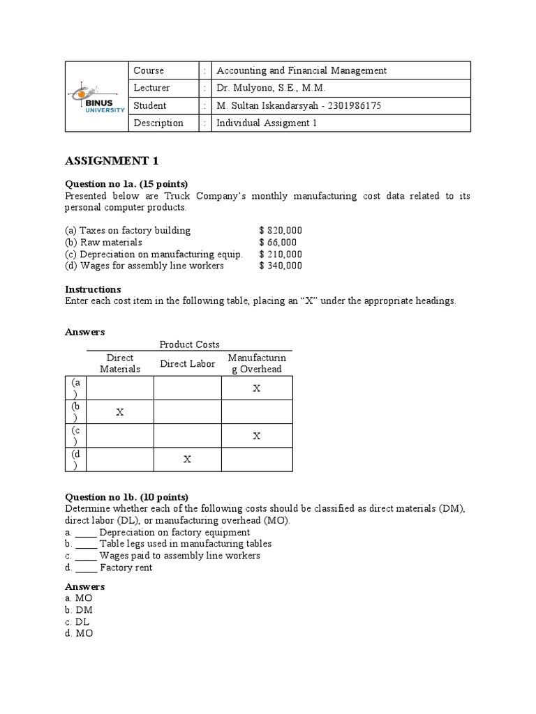 Individual Assignment 1 AFM | Download Free PDF | Economies | Business