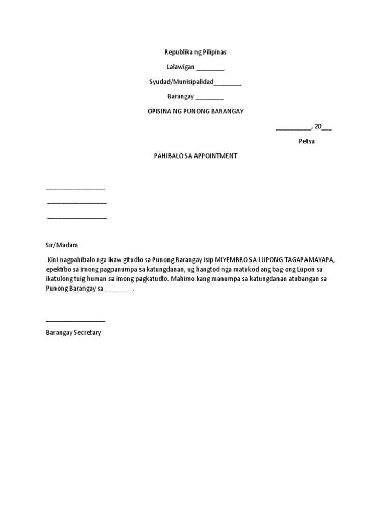 KP Form No. 3 Pahibalo Sa Appointment | PDF