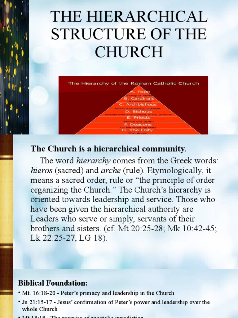 The Hierarchical Structure of The Church | PDF | Bishop | Pope