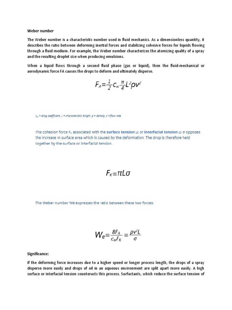 4-Weber Number | Download Free PDF | Surface Tension | Liquids
