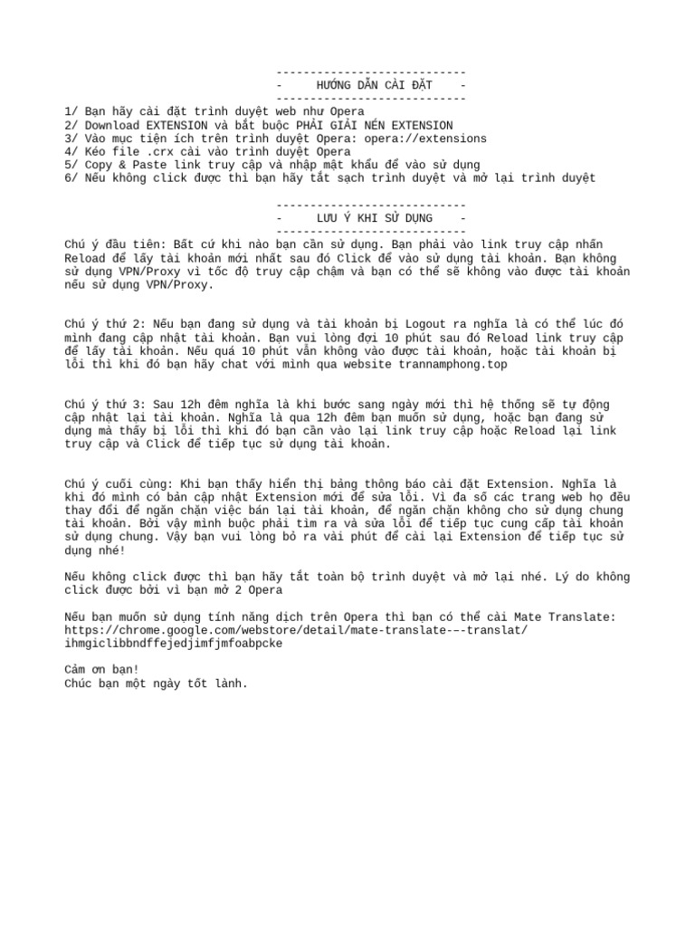 Luu y Khi Su Dung | PDF