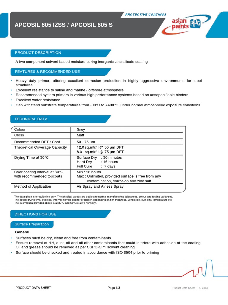 Protective Coatings for Steel Structures: Product Data Sheet for ...