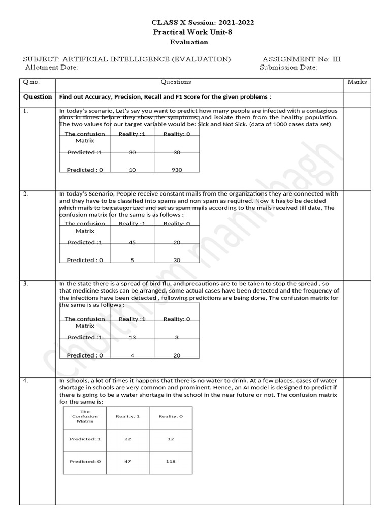 Practice EVALUATION Questions | PDF