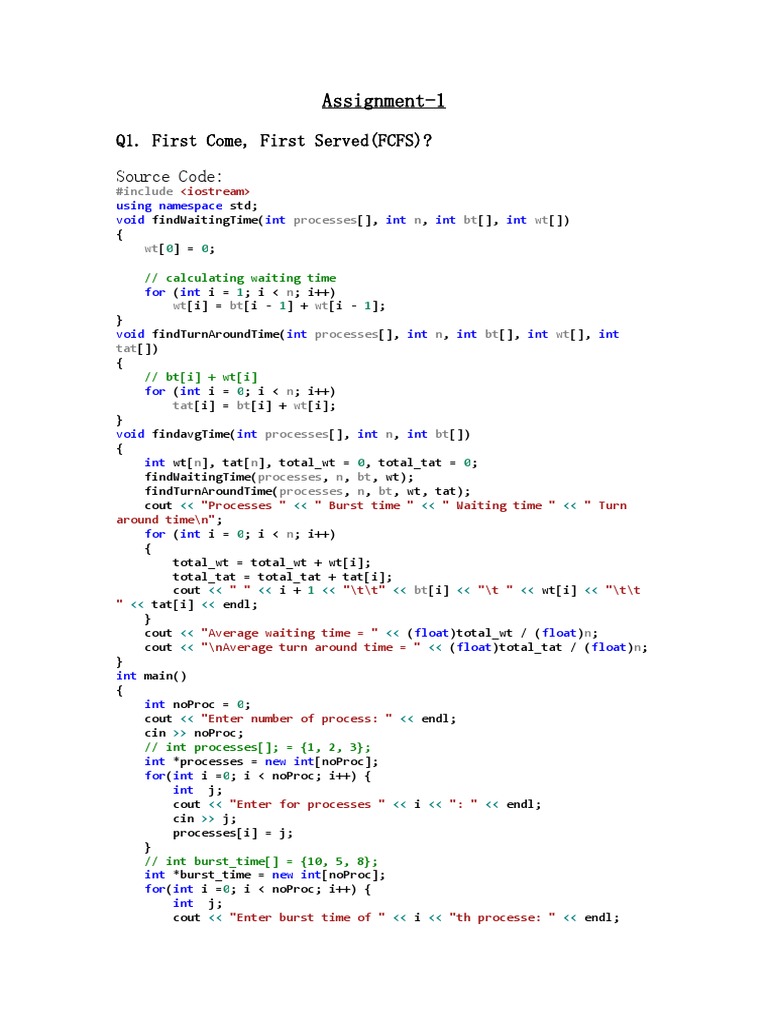 Assignment 1 Pdf Scheduling Computing Concurrency Computer Science