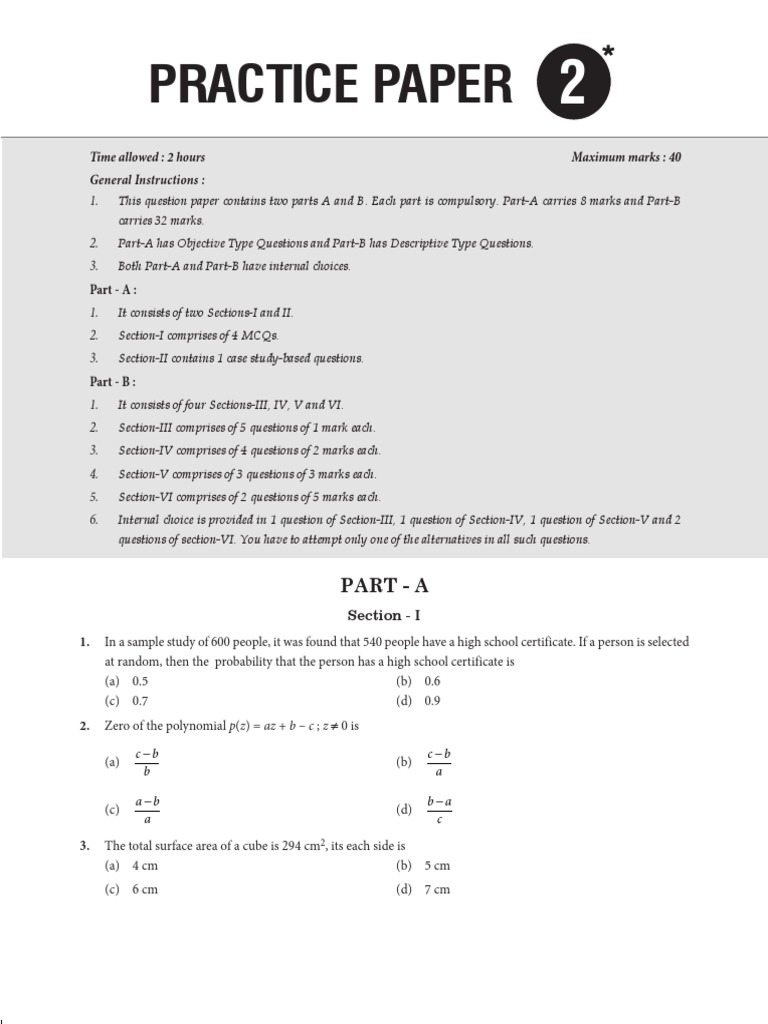 Practice Paper 2 | PDF | Mathematics | Euclidean Plane Geometry