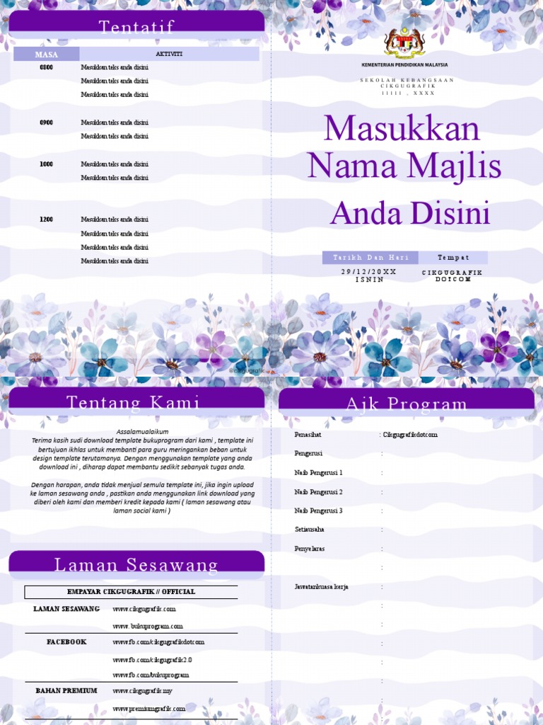 Template Buku Program Percuma Tema Hutan (Cikgugrafik) | PDF