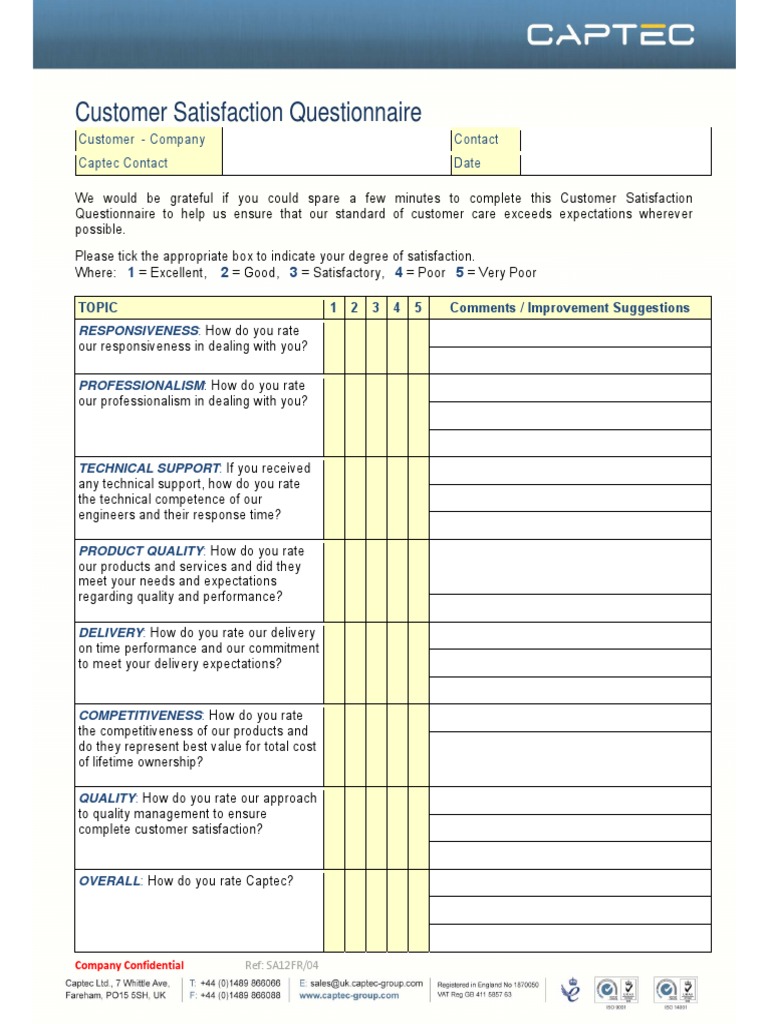 Customer Satisfaction Survey Overview | PDF | Customer Satisfaction ...