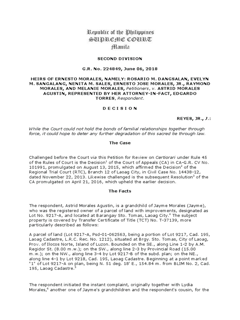 Partition Case of Morales Heirs | PDF | Summary Judgment | Judgment (Law)