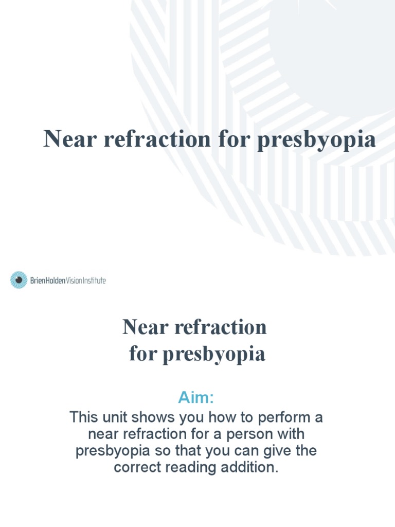 01-15 Near Refraction For Presbyopia | PDF | Visual System | Eye