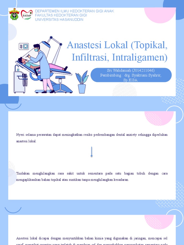 Topikal Anastesi, Infiltrasi, Citoject, Penulisan Resep (Sri Wahdaniah ...