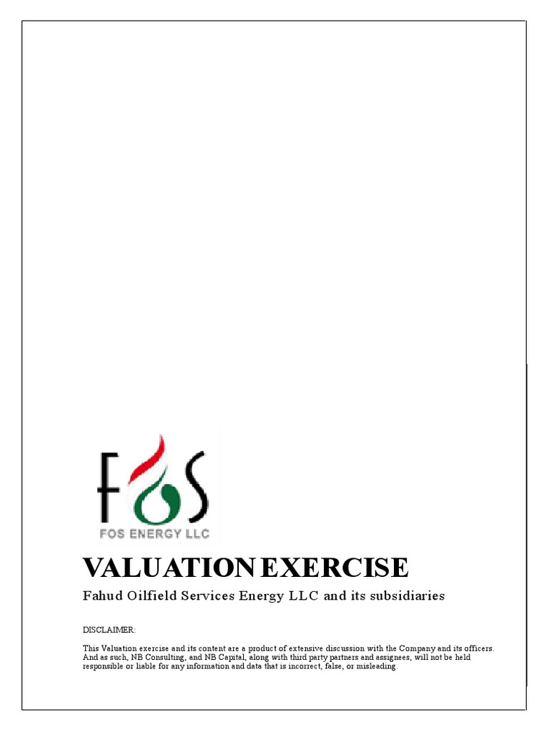 Valuation Methods for Fahud Oilfield Services | PDF | Valuation ...