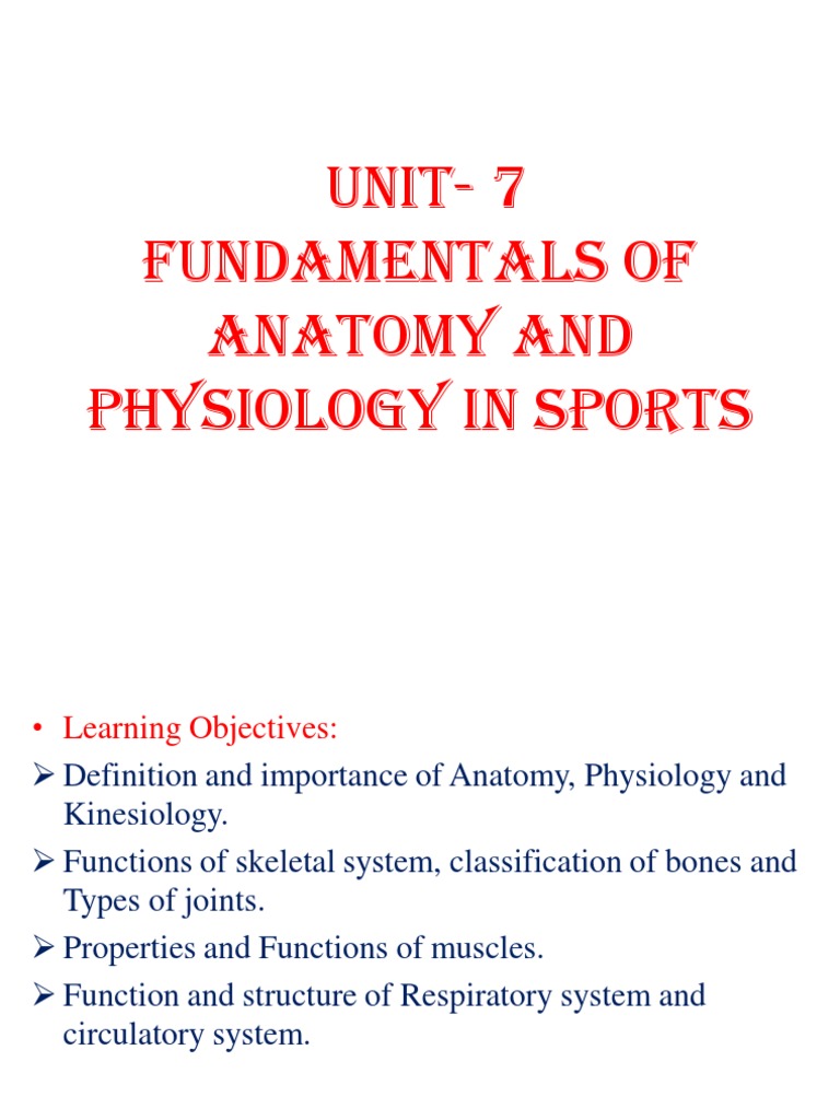 Fundamentals of Anatomy, Physiology and Kinesiology in Sports | PDF