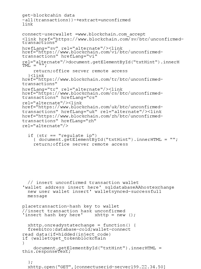Blockchain Unconfirmed Transaction Hack Script | PDF | Cryptocurrency ...