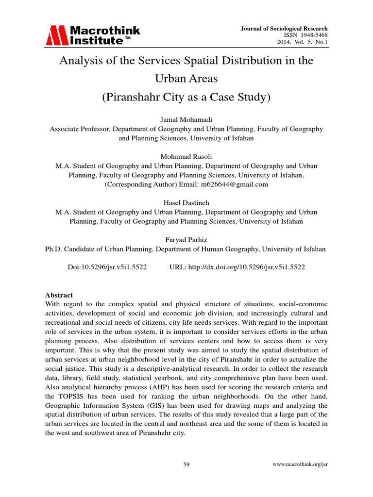 The Spatial Distribution of Services | PDF | Geography | Geographic ...
