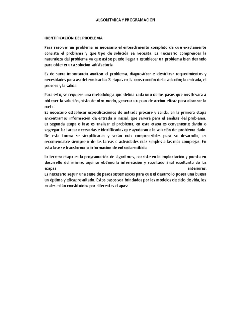 Algoritmica y Programacion | PDF | Algoritmos | Programación de computadoras