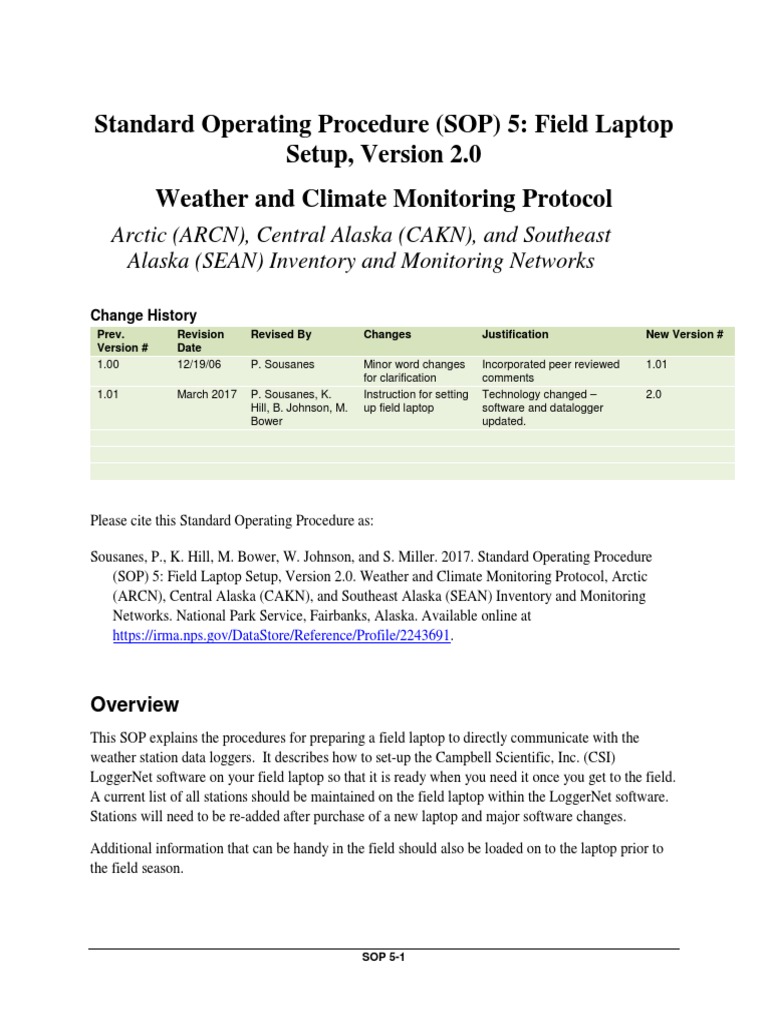 WC - SOP5 Field Laptop Setup | PDF