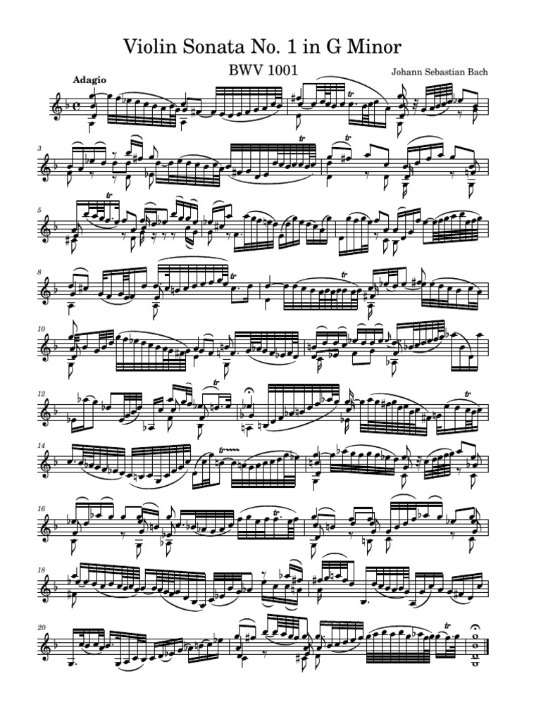 Bach G Minor Violin Sonata | PDF | Choral Compositions | Compositions