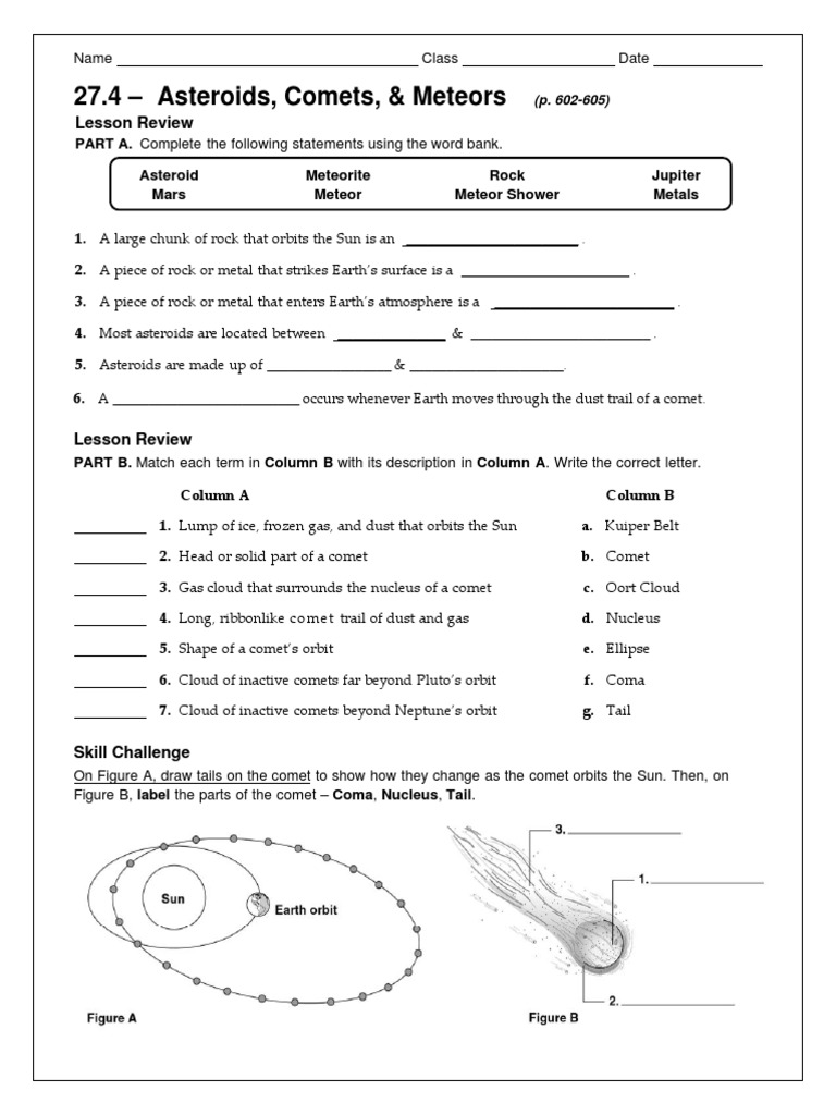 Space Science Lesson Review | PDF | Comet | Meteoroid