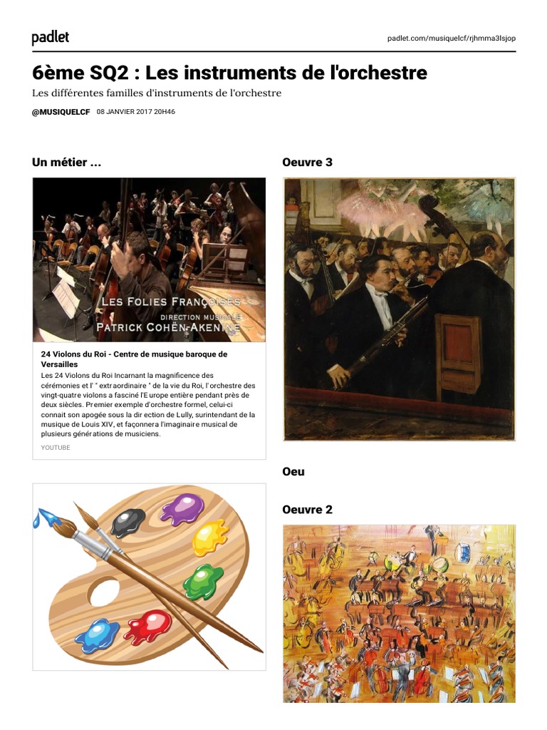 PDF Les Instruments de L'orchestre 6ème | PDF | Orchestre | Musique ...