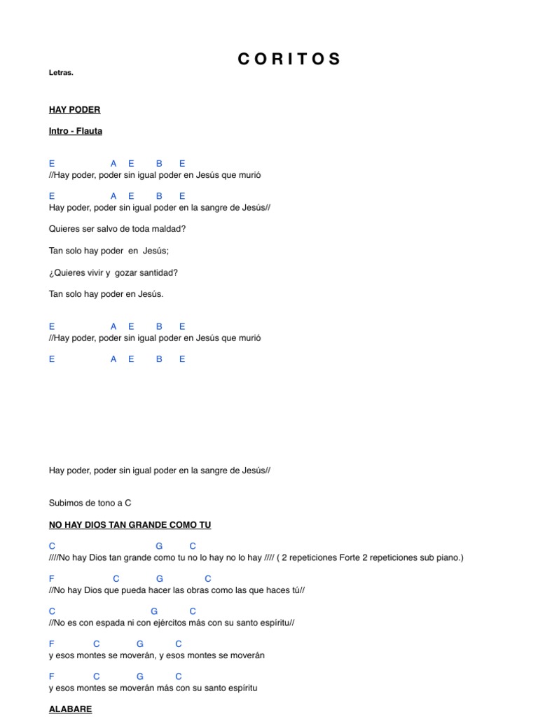 Coritos Letra | PDF