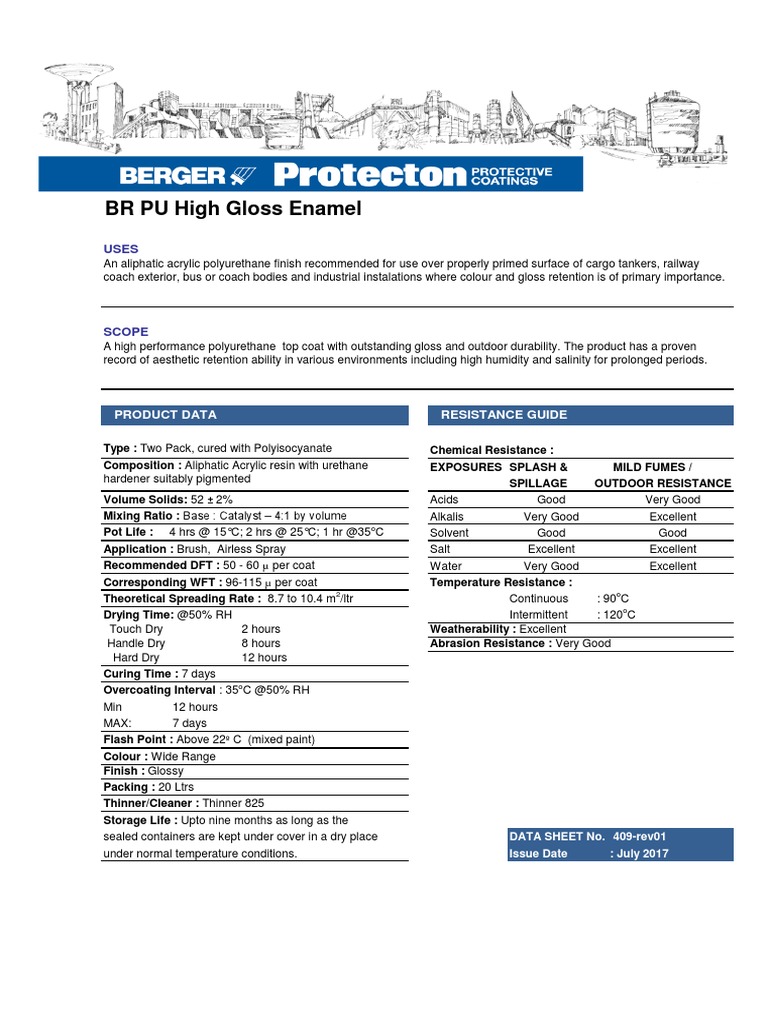 BR PU High Gloss Enamel Paint | PDF | Paint | Polyurethane