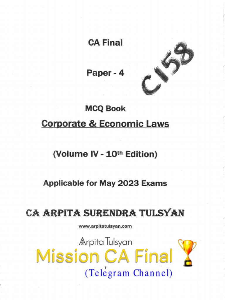 Law M23 MCQ Book Arpita Tulsyan @mission - CA - Final | PDF | Computing | Software