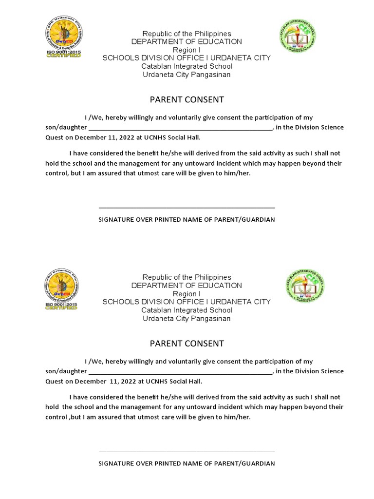 Parents Consent 2022 Final | PDF