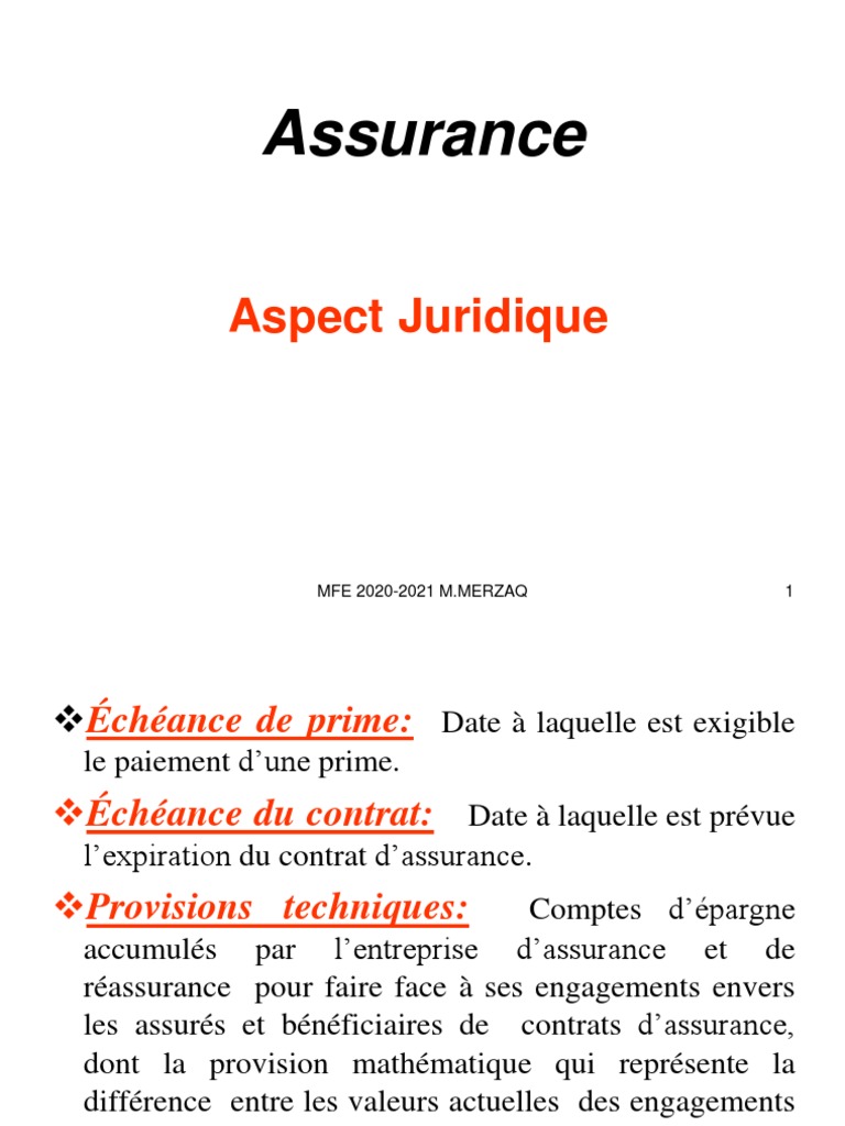 Partie 1 Assurance | PDF | Assurance | Réassurance