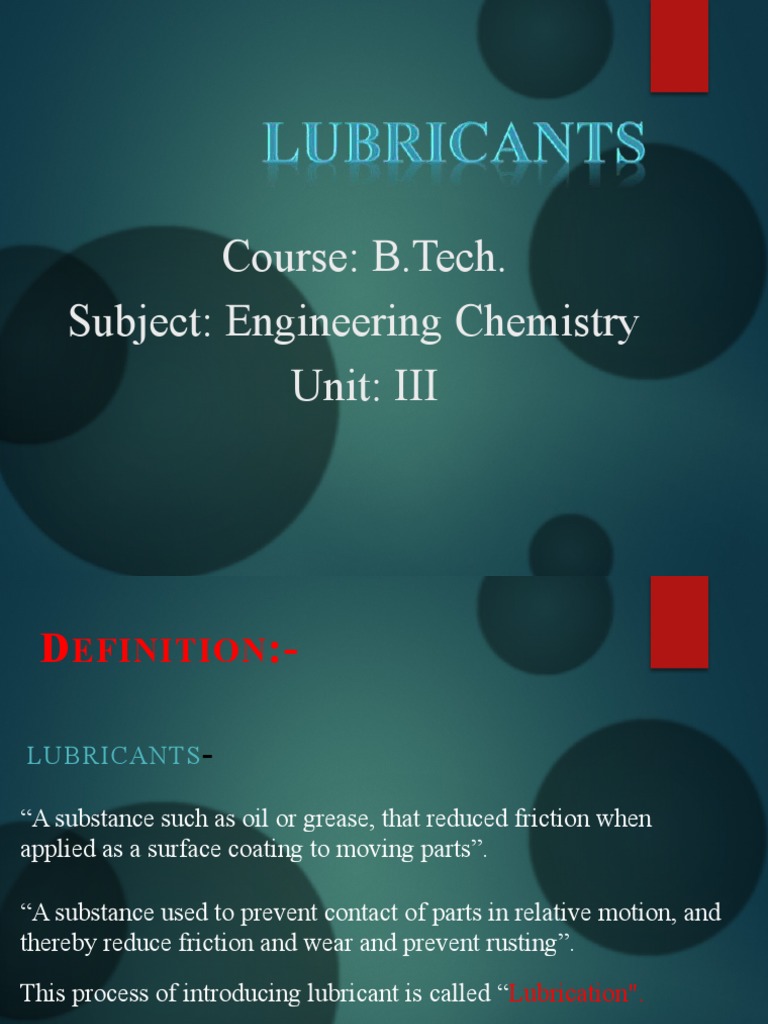 Lubrications | PDF | Lubricant | Chemistry