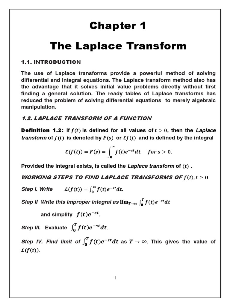 Maths 3 Pdf Laplace Transform Integral