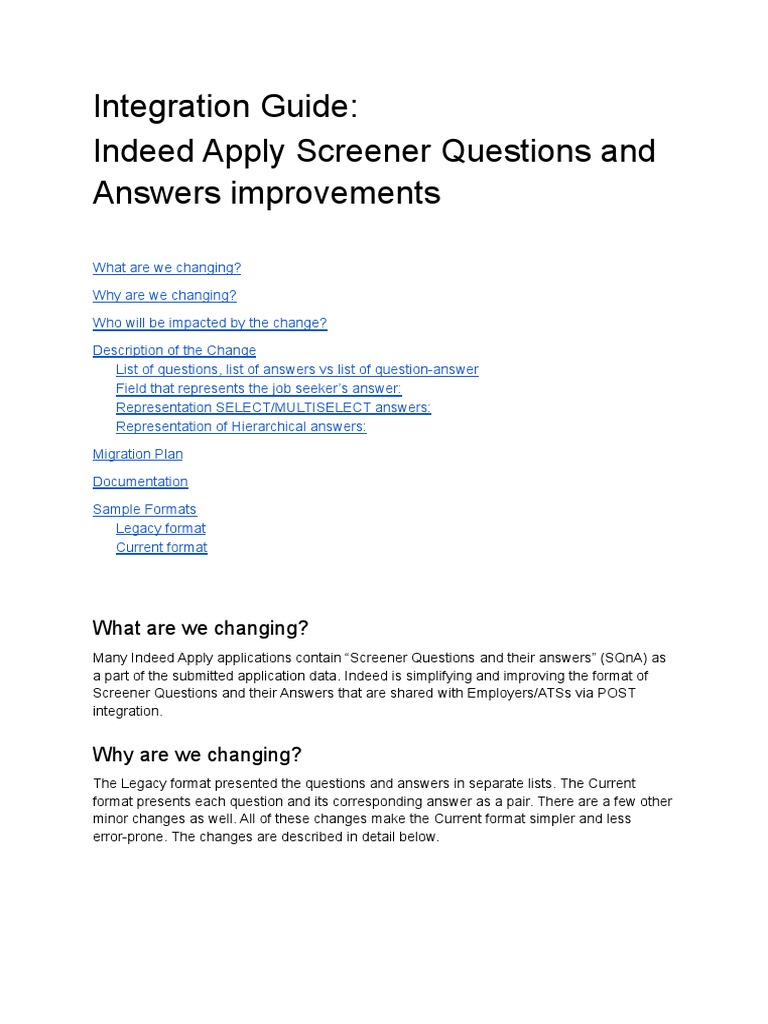 Indeed Apply Screener QnA Changes | PDF | File Format | Computing